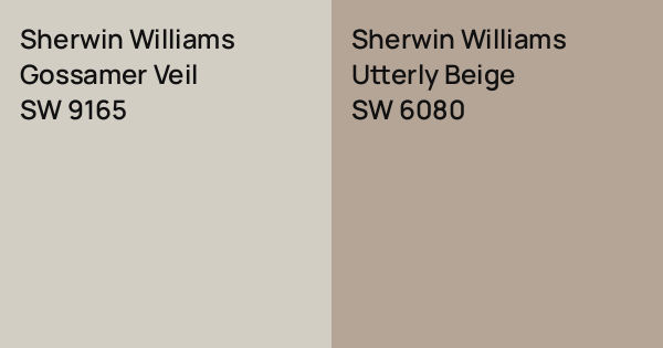 Sherwin Williams Gossamer Veil vs. Sherwin Williams Utterly Beige ...