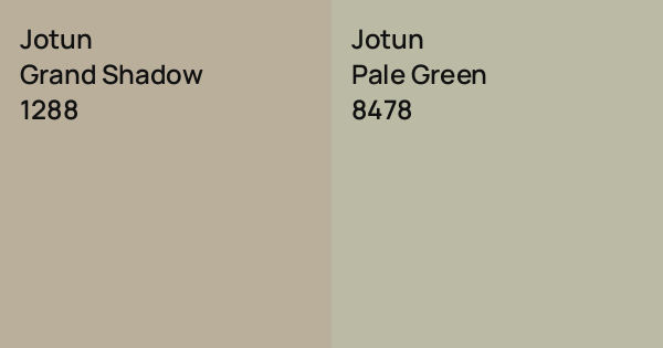 Jotun Grand Shadow vs. Jotun Pale Green comparison