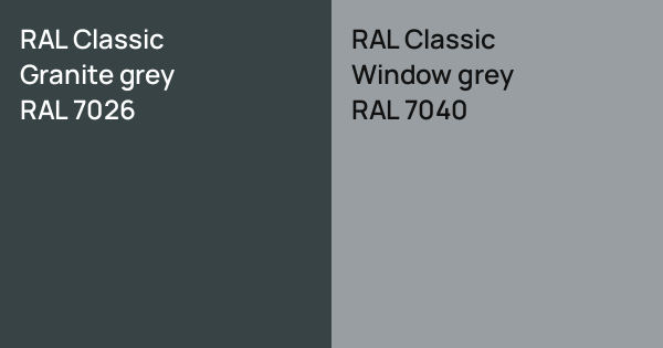 RAL Classic Granite grey vs. RAL Classic Window grey comparison