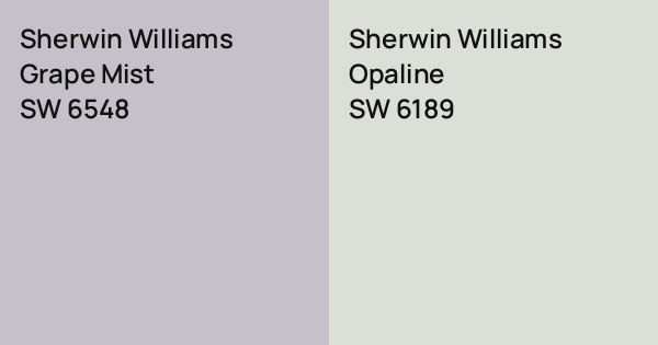 Sherwin Williams Grape Mist vs. Sherwin Williams Opaline comparison