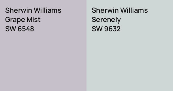 Sherwin Williams Grape Mist vs. Sherwin Williams Serenely comparison