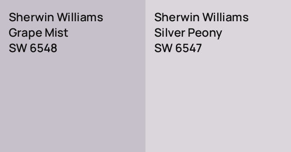 Sherwin Williams Grape Mist vs. Sherwin Williams Silver Peony comparison