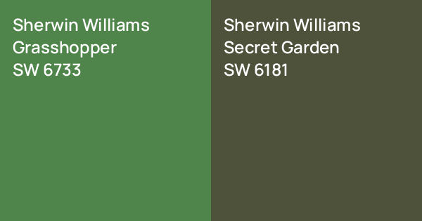Sherwin Williams Grasshopper vs. Sherwin Williams Secret Garden comparison