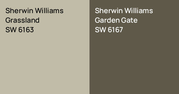 Sherwin Williams Grassland vs. Sherwin Williams Garden Gate comparison
