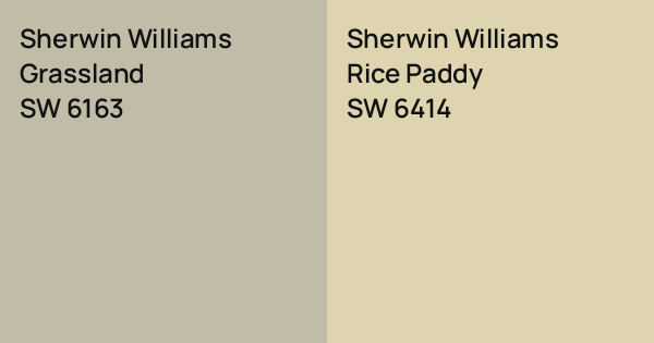 Sherwin Williams Grassland vs. Sherwin Williams Rice Paddy comparison