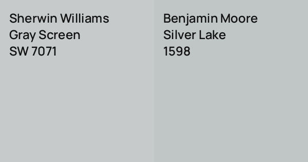Sherwin Williams Gray Screen vs. Benjamin Moore Silver Lake comparison