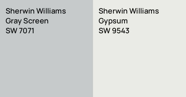 Sherwin Williams Gray Screen vs. Sherwin Williams Gypsum comparison