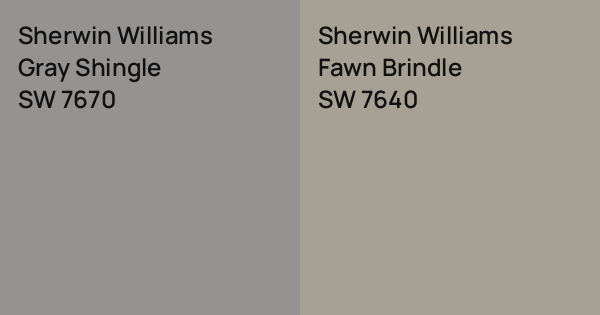 Sherwin Williams Gray Shingle vs. Sherwin Williams Fawn Brindle comparison