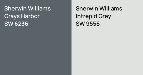 Sherwin Williams Grays Harbor vs. Sherwin Williams Intrepid Grey comparison