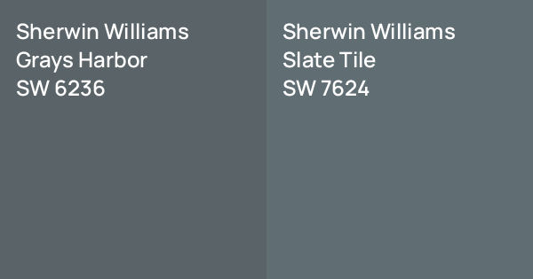 Sherwin Williams Grays Harbor vs. Sherwin Williams Slate Tile comparison
