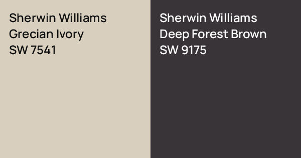 Sherwin Williams Grecian Ivory vs. Sherwin Williams Deep Forest Brown ...
