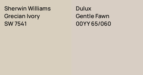 Sherwin Williams Grecian Ivory vs. Dulux Gentle Fawn comparison
