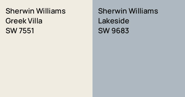 Sherwin Williams Greek Villa vs. Sherwin Williams Lakeside comparison