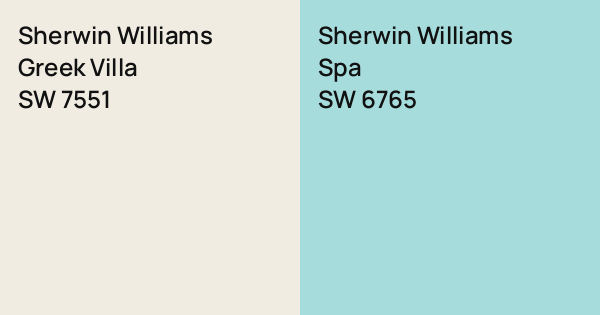 Sherwin Williams Greek Villa vs. Sherwin Williams Spa comparison