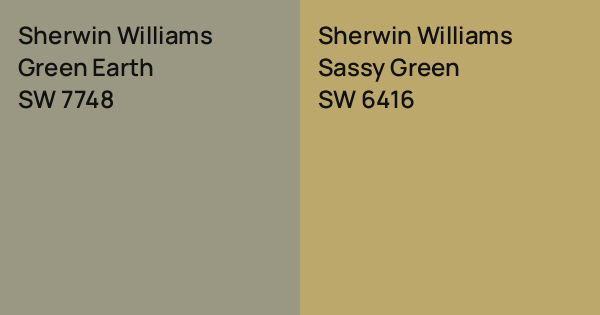 Sherwin Williams Green Earth vs. Sherwin Williams Sassy Green comparison