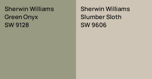 Sherwin Williams Green Onyx vs. Sherwin Williams Slumber Sloth comparison