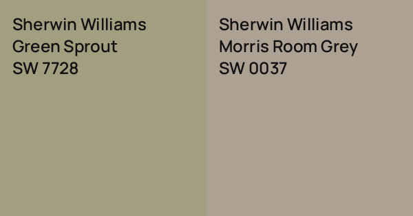 Sherwin Williams Green Sprout vs. Sherwin Williams Morris Room Grey ...