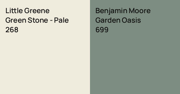 Little Greene Green Stone - Pale vs. Benjamin Moore Garden Oasis comparison