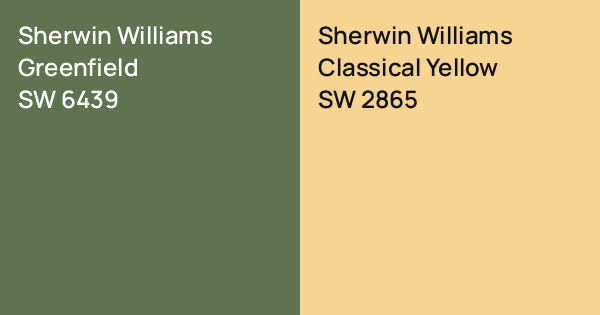 Sherwin Williams Greenfield vs. Sherwin Williams Classical Yellow ...