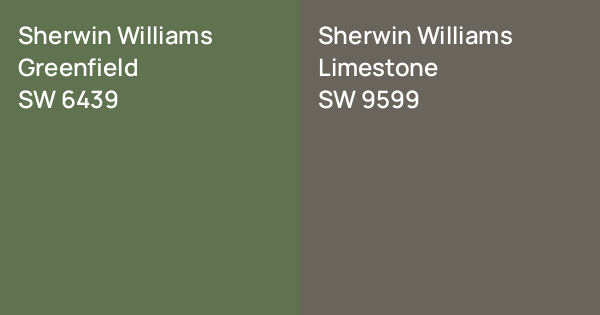 Sherwin Williams Greenfield vs. Sherwin Williams Limestone comparison
