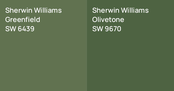 Sherwin Williams Greenfield vs. Sherwin Williams Olivetone comparison