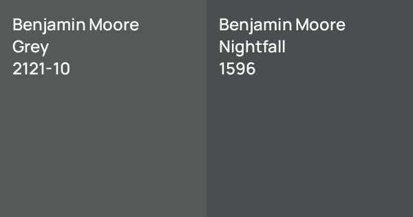 Benjamin Moore Grey vs. Benjamin Moore Nightfall comparison