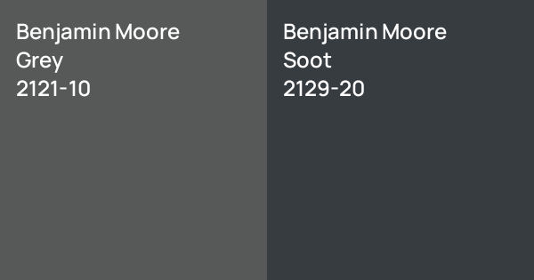 Benjamin Moore Grey vs. Benjamin Moore Soot comparison