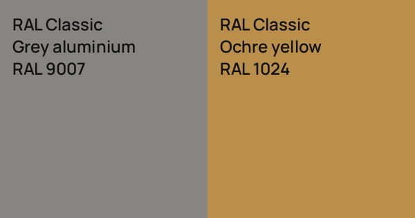 RAL Classic Grey aluminium vs. RAL Classic Ochre yellow comparison