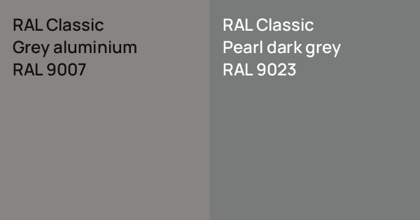 RAL Classic Grey aluminium vs. RAL Classic Pearl dark grey comparison