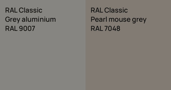 RAL Classic Grey aluminium vs. RAL Classic Pearl mouse grey comparison