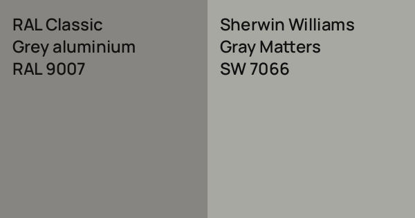 RAL Classic Grey aluminium vs. Sherwin Williams Gray Matters comparison