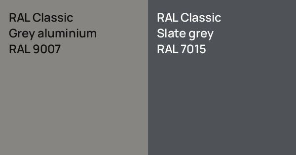 RAL Classic Grey aluminium vs. RAL Classic Slate grey comparison