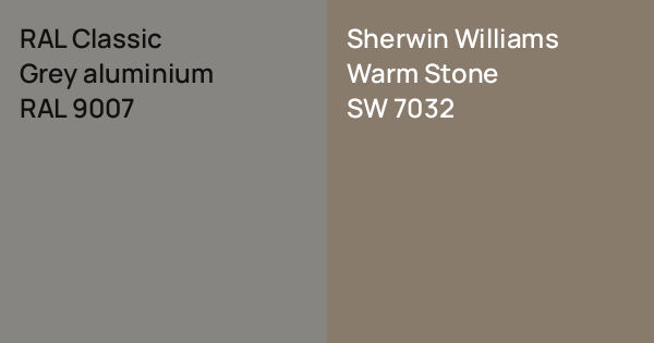 RAL Classic Grey aluminium vs. Sherwin Williams Warm Stone comparison