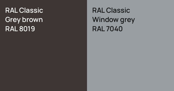 RAL Classic Grey brown vs. RAL Classic Window grey comparison