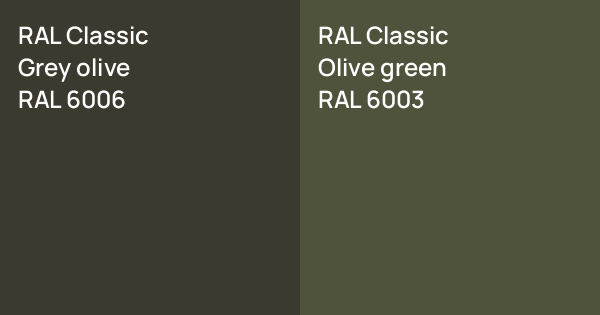 RAL Classic Grey olive vs. RAL Classic Olive green comparison