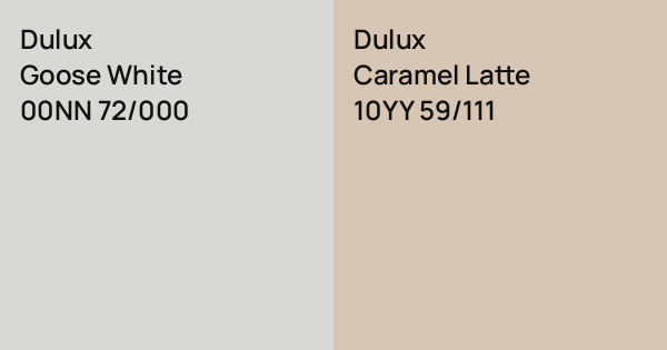 Dulux Goose White vs. Dulux Caramel Latte comparison
