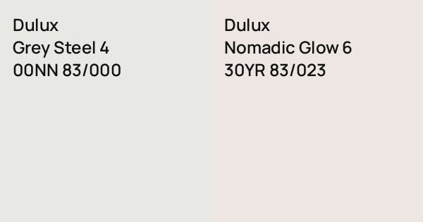 Dulux Grey Steel 4 vs. Dulux Nomadic Glow 6 comparison