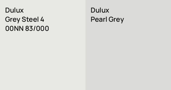Dulux Grey Steel 4 vs. Dulux Pearl Grey comparison