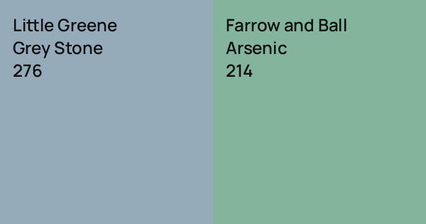 Little Greene Grey Stone vs. Farrow and Ball Arsenic comparison