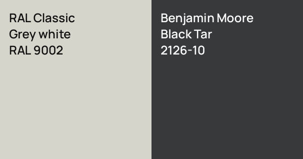 RAL Classic Grey white vs. Benjamin Moore Black Tar comparison