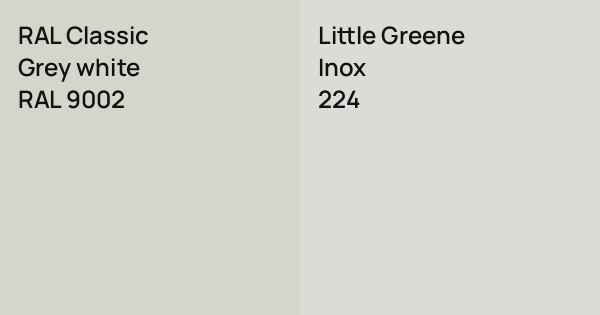 RAL Classic Grey white vs. Little Greene Inox comparison