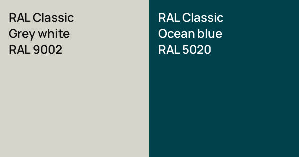 RAL Classic Grey white vs. RAL Classic Ocean blue comparison