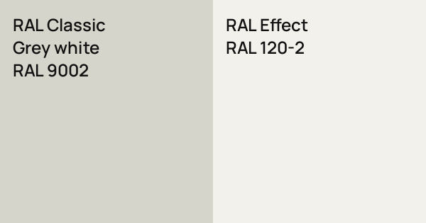 RAL Classic Grey white vs. RAL Effect RAL 120-2 comparison