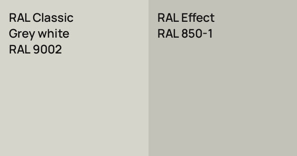 RAL Classic Grey white vs. RAL Effect RAL 850-1 comparison