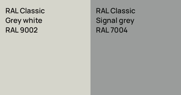 RAL Classic Grey white vs. RAL Classic Signal grey comparison
