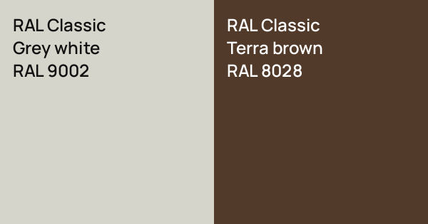 RAL Classic Grey white vs. RAL Classic Terra brown comparison