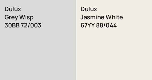 Dulux Grey Wisp vs. Dulux Jasmine White comparison