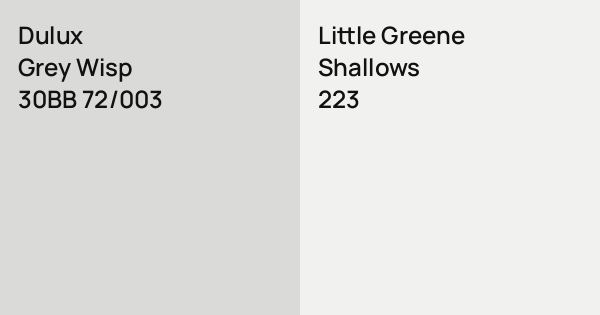 Dulux Grey Wisp vs. Little Greene Shallows comparison