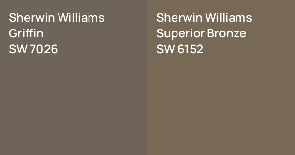 Sherwin Williams Griffin vs. Sherwin Williams Superior Bronze comparison