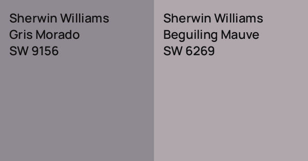 Sherwin Williams Gris Morado vs. Sherwin Williams Beguiling Mauve ...